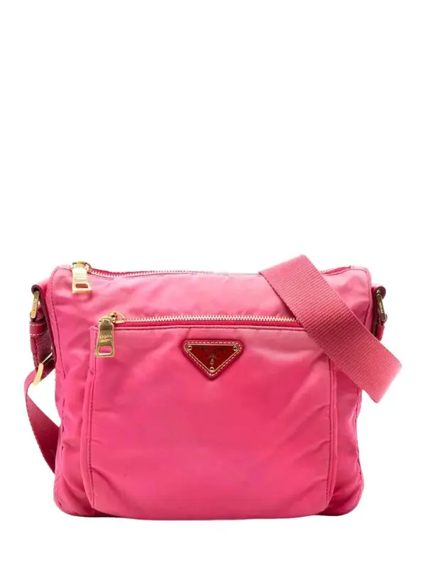 Prada 2013-2025 Tessuto Zip Top Crossbody Bag - Pink