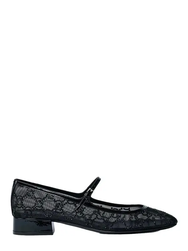 Gucci Gg Crystal-embellished Ballet Flats - Black