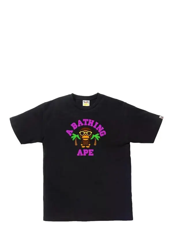 A BATHING APE Milo College Summer T-shirt - Black