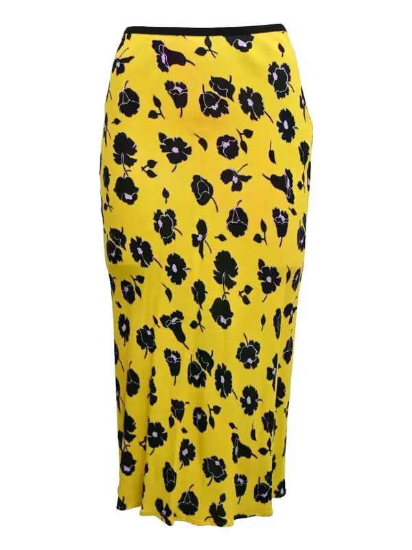 Diane Von Furstenberg Floral-print Midi Skirt - Yellow