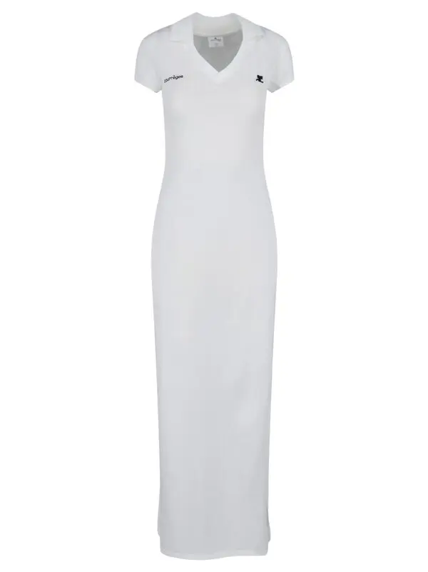 COURREGES Maxi Polo Dress - White