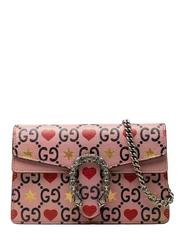 Gucci Mini Textured Leather Dionysus Crossbody Bag - Pink