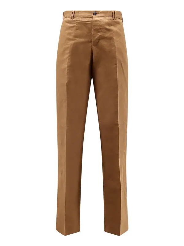 PT TORINO Michael Reworked Linen And Cotton Trousers - Brown
