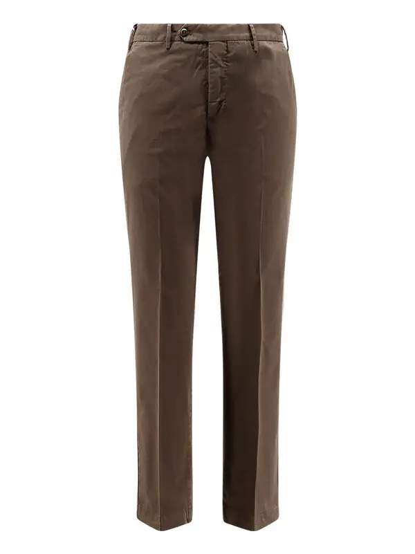 PT TORINO Master Fit Stretch Cotton Trousers - Brown