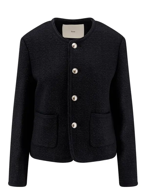 DUNST Bouclé Tweed Blazer - Black