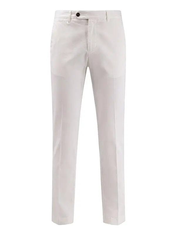 PT TORINO Master Fit Stretch Cotton Trousers - White