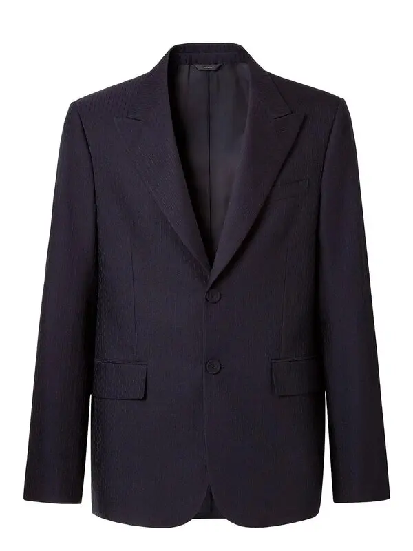 Fendi Formal Wool And Cotton Blazer - Blue