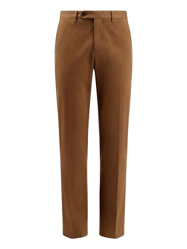 PT TORINO Master Fit Stretch Cotton Trousers - Brown