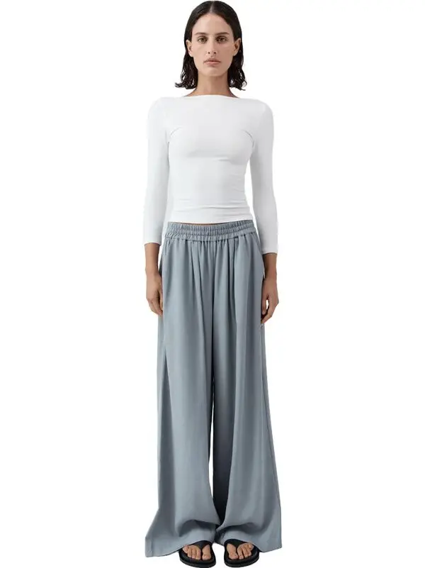 ST. AGNI Soft Jersey Ballerina Top - White
