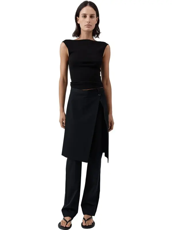 ST AGNI Wool Hybrid Skirt Pants - Black