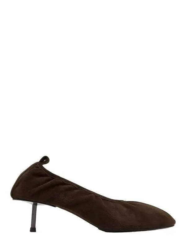 ST AGNI Suede Ballet Heel - Coffee