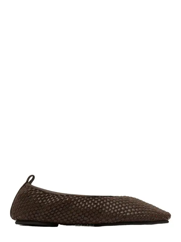 ST AGNI Lattice Weave Ballet Flat - Coffee