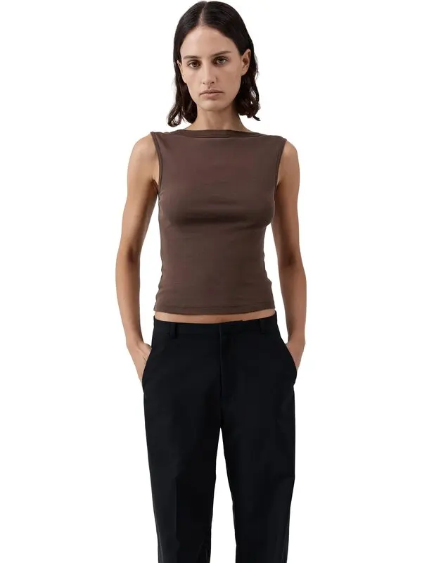 ST AGNI Organic Cotton Ballerina Top - Fudge
