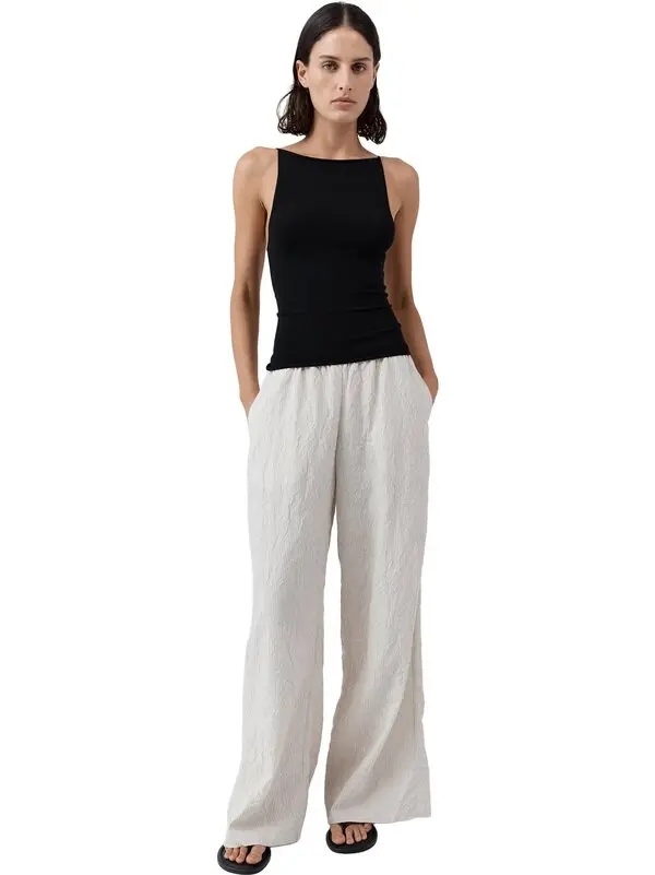 ST AGNI Relaxed Crushed Pant - Petite Pinstripe