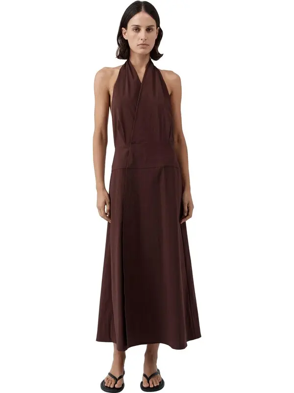 ST AGNI Halter Wrap Dress - Liqueur