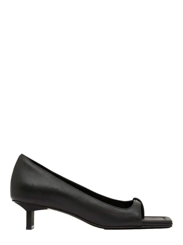 ST AGNI 90s Square Toe Kitten Heel - Black