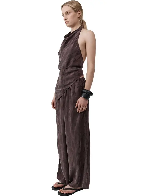 ST AGNI Jacquard Relaxed Pants - Chocolate Plum