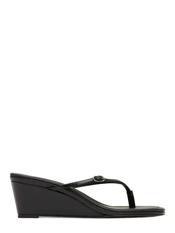 ST AGNI Petit Belt Thong Wedge - Black