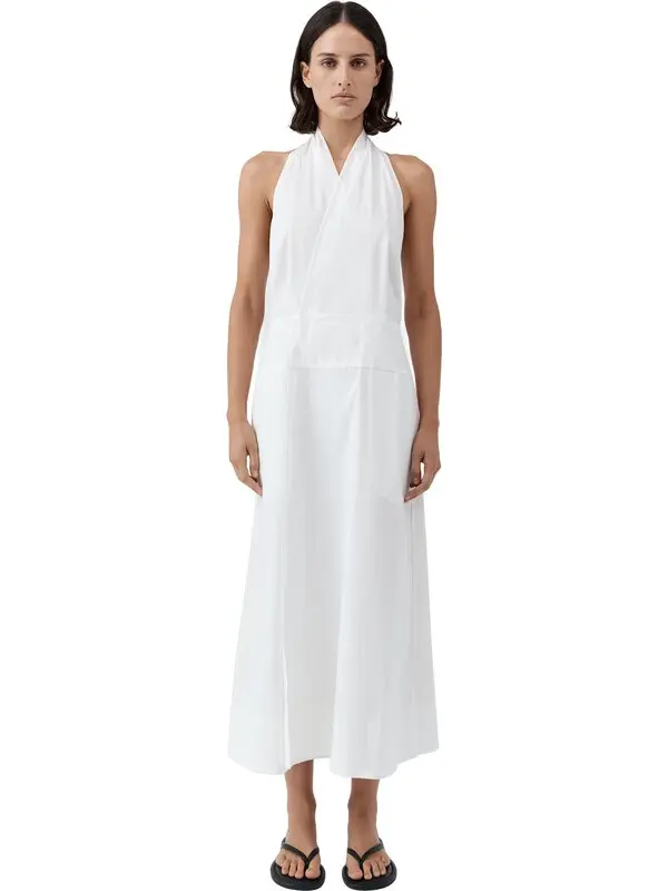 ST AGNI Halter Wrap Dress - White