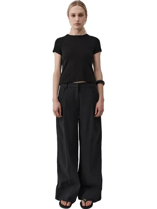 ST AGNI Utility Pleat Pant - Black