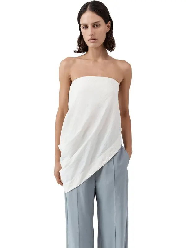 ST AGNI Cloud Asymm Drape Top - Off White
