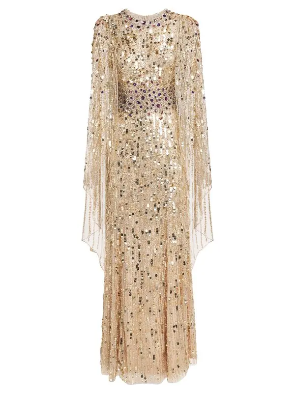 Jenny Packham Embellished Honey Dew Gown - Gold