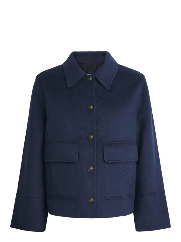 ME+EM Wool-cashmere Twin-pocket Jacket - Navy