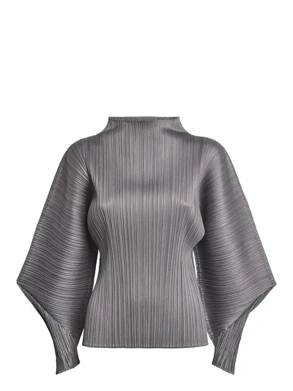 Issey Miyake Skyline High-neck Top - Grey