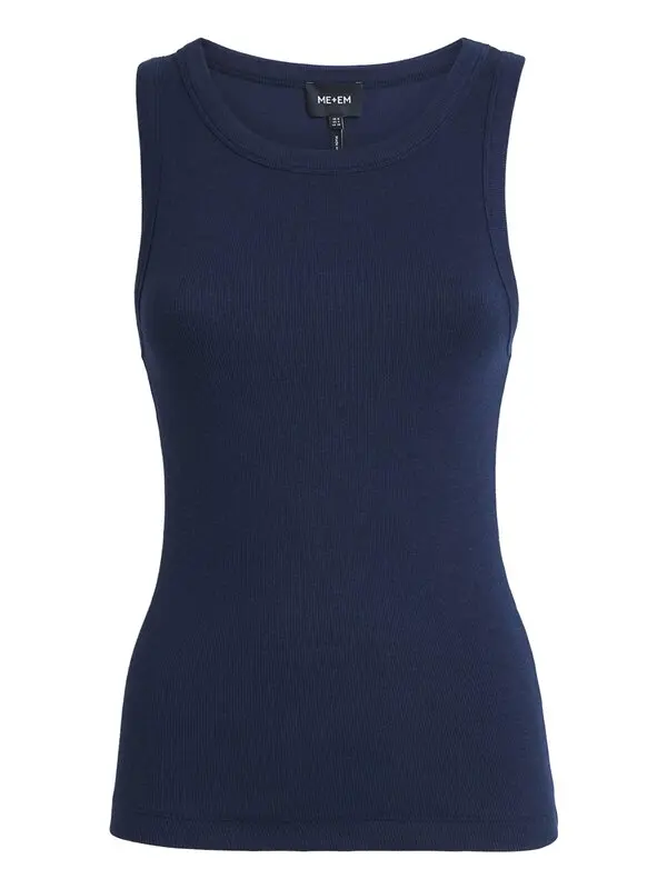 ME+EM Organic Cotton-blend Tank Top - Navy