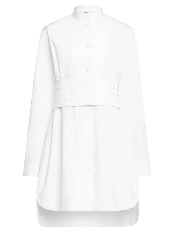 Alaïa Cotton Poplin Wrap Mini Dress - White