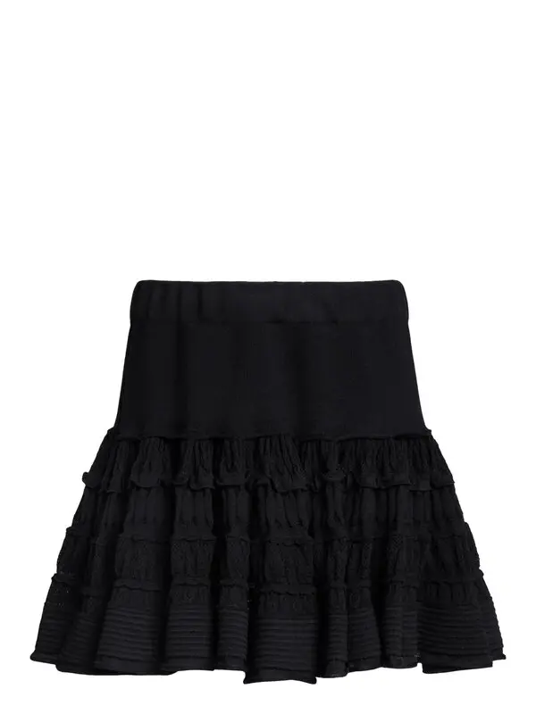 Alaïa Ruffled Mini Skirt - Black