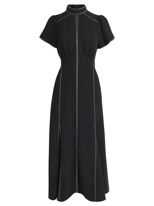 ME+EM Topstitched Midi Dress - Black