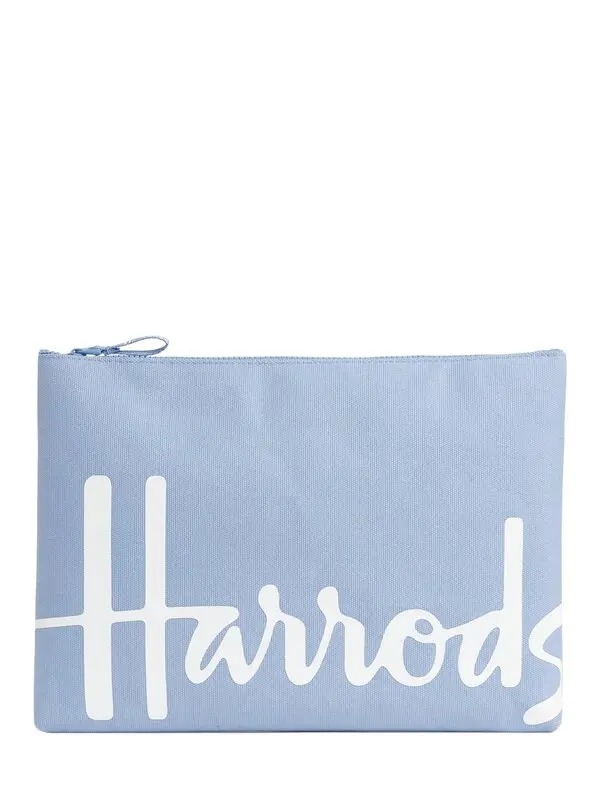 Harrods Large Logo Pouch - Blue