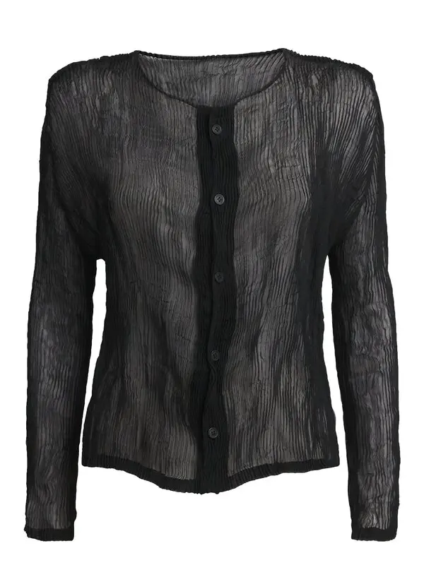 Issey Miyake Chiffon Twist Cardigan - Black