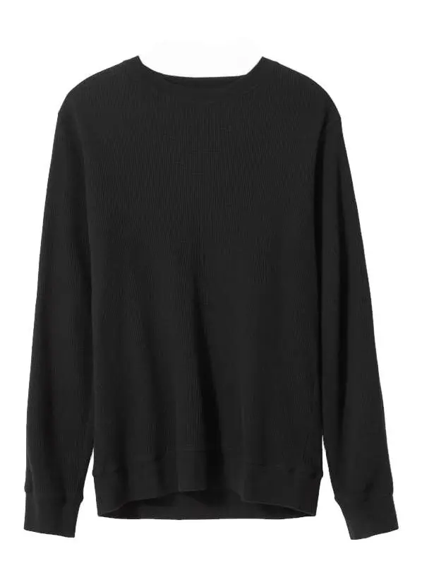 Everlane Waffle Long-sleeve Crew T-shirt - Black