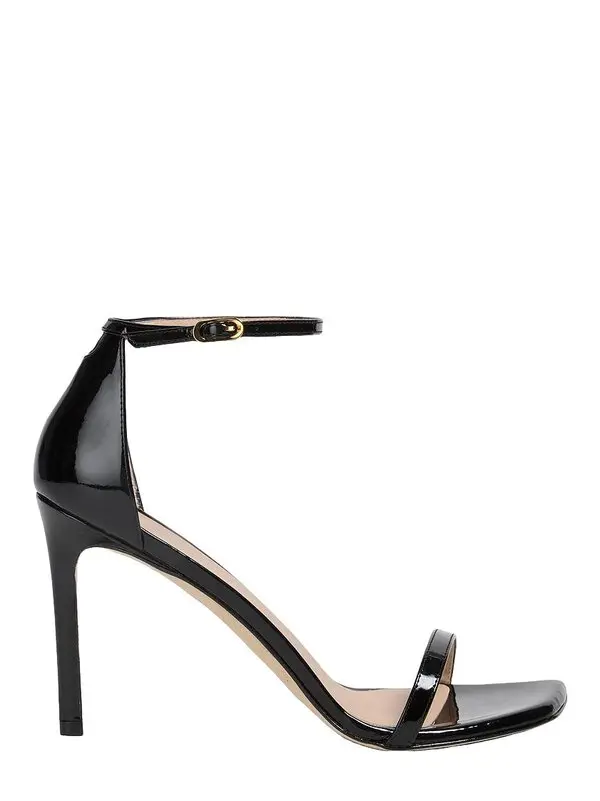 STUART WEITZMAN Amelina 95 Patent Leather Sandals - Black