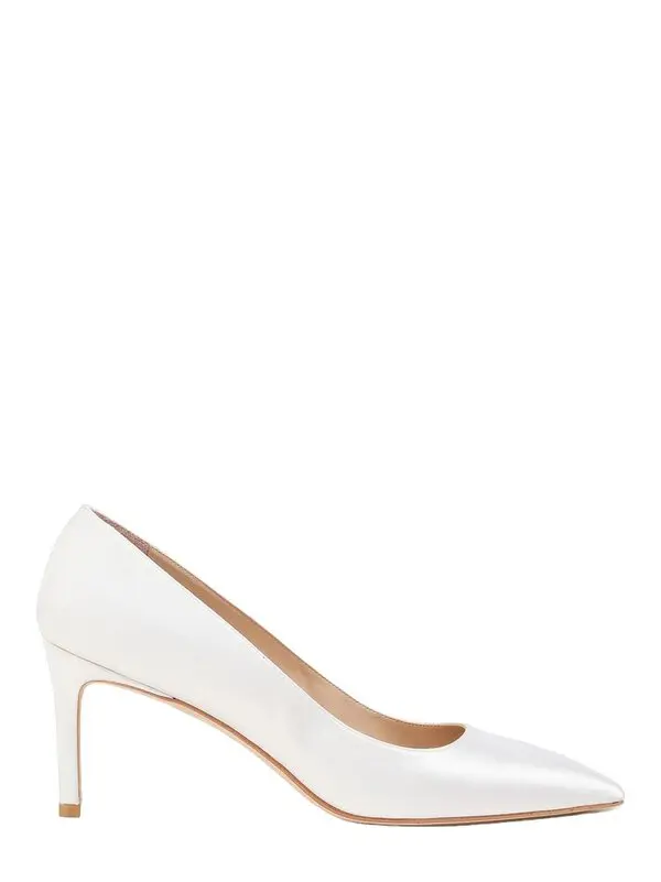 STUART WEITZMAN Leigh 75 Satin Pumps - Off-white