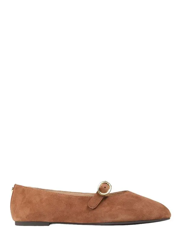 STUART WEITZMAN Kyra Suede Mary Jane Flats - Brown