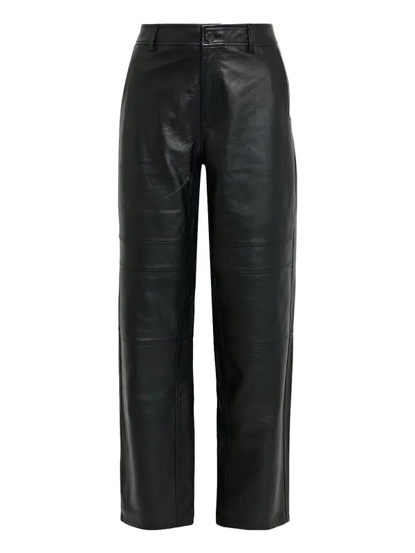 Proenza Schouler Smyth Leather Straight-leg Pants - Black