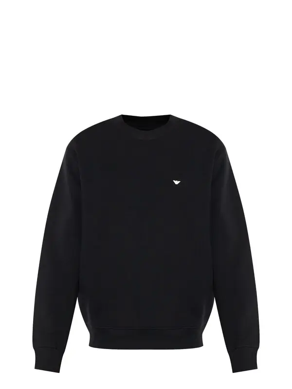 Emporio Armani Embroidered Logo Sweatshirt - Black