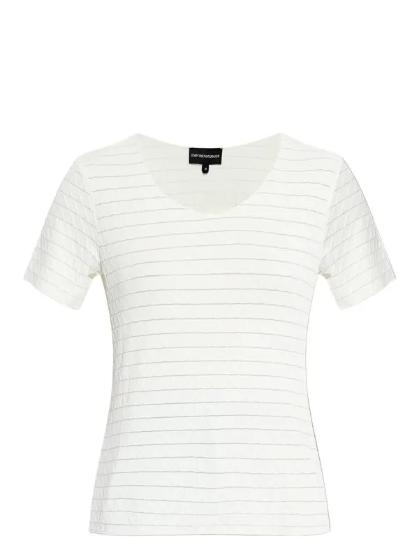 Emporio Armani Crew Neck Top - Cream