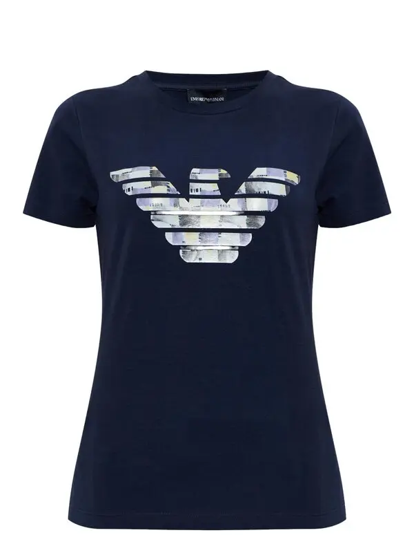 Emporio Armani T-shirt With Printed Logo - Navy Blue