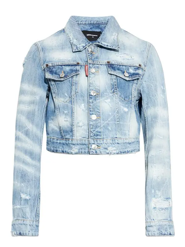 Dsquared2 Vintage-effect Denim Jacket - Blue