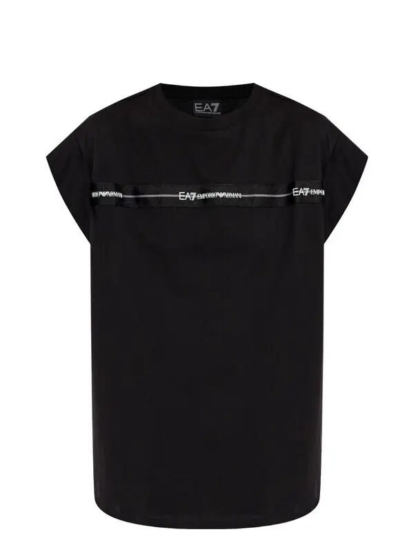 EA7 Logo-printed Top - Black