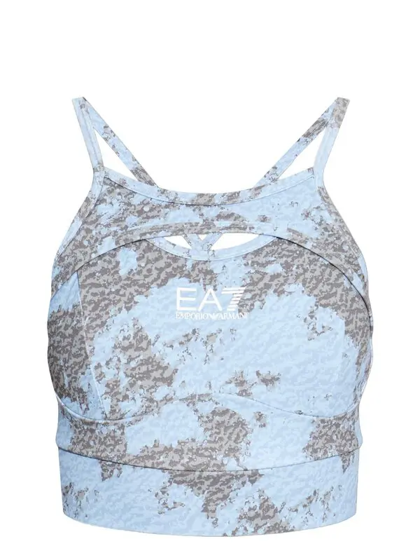 Emporio Armani Short Training Top With Straps - Light Blue