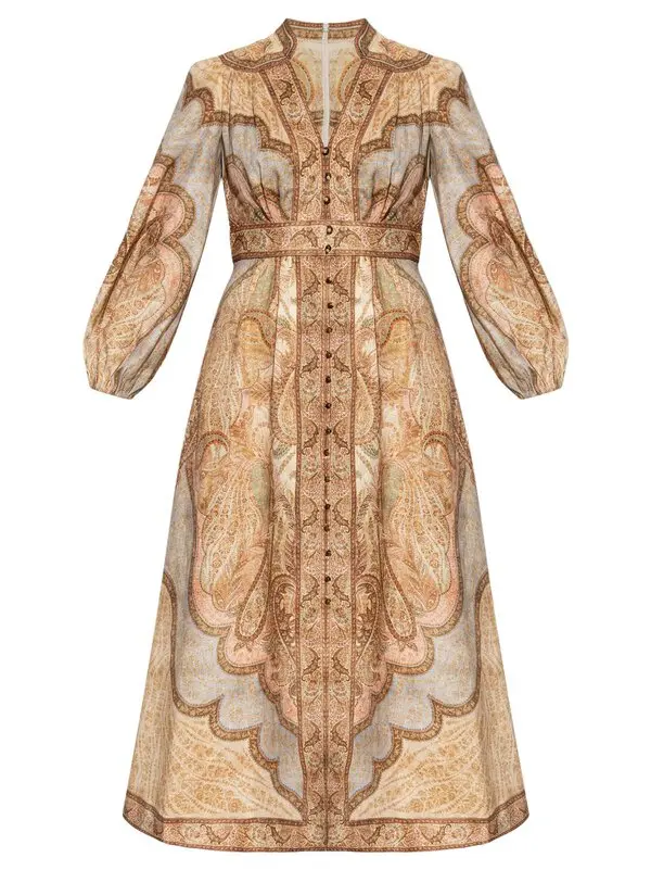 Zimmermann Patterned Maxi Dress - Brown
