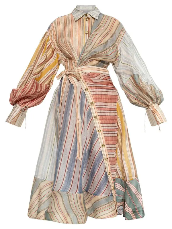 Zimmermann Striped Linen Shirt Dress - Multicolour