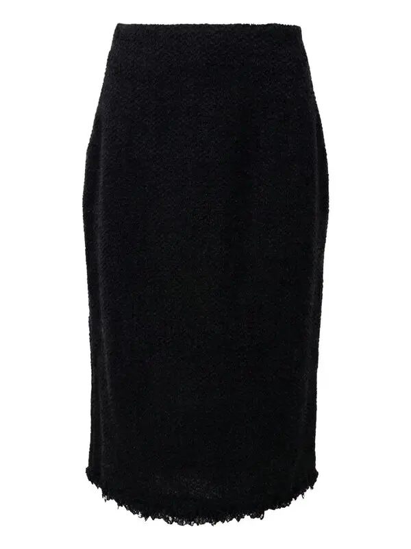 JIL SANDER Below-the-knee Skirt With Raw-cut Hem - Black