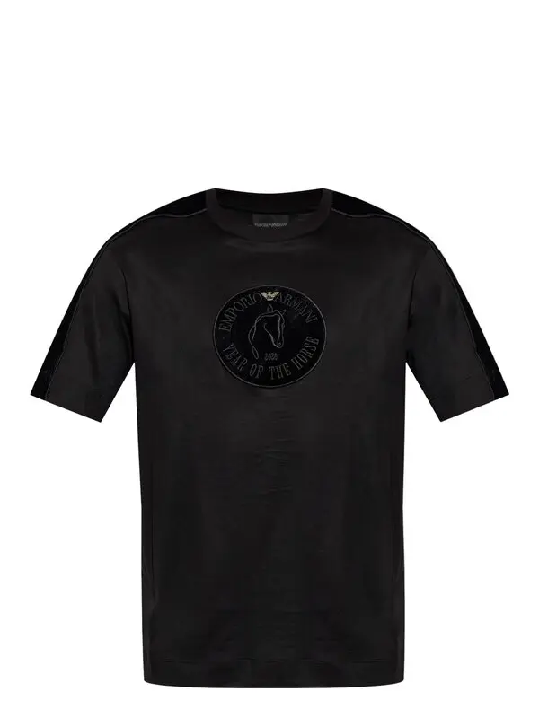 Emporio Armani T-shirt With Patch - Black