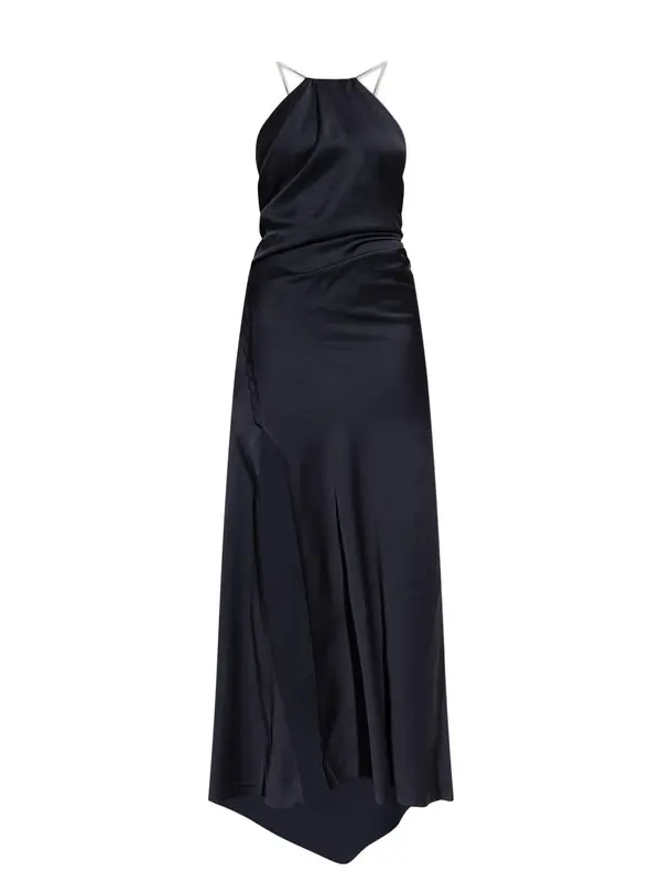 Victoria Beckham Off-shoulder Halterneck Gown - Navy Blue